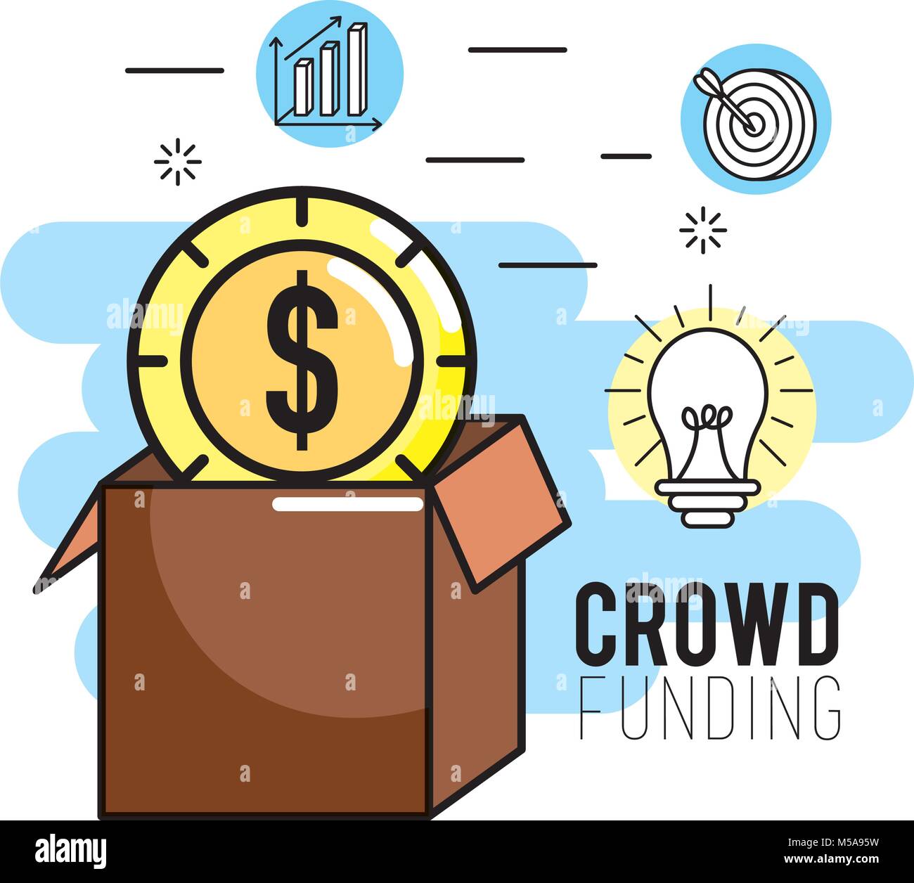 crowdfunding project support business service Stock Vector Image & Art ...
