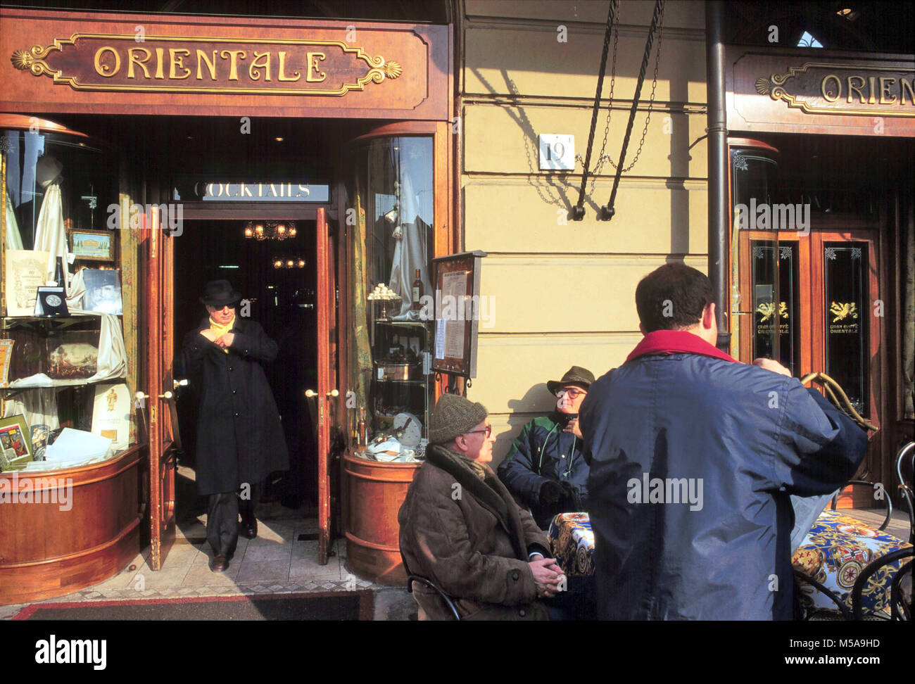 Parma (Italy), ancient Great Oriental Coffee in Garibaldi square Stock ...