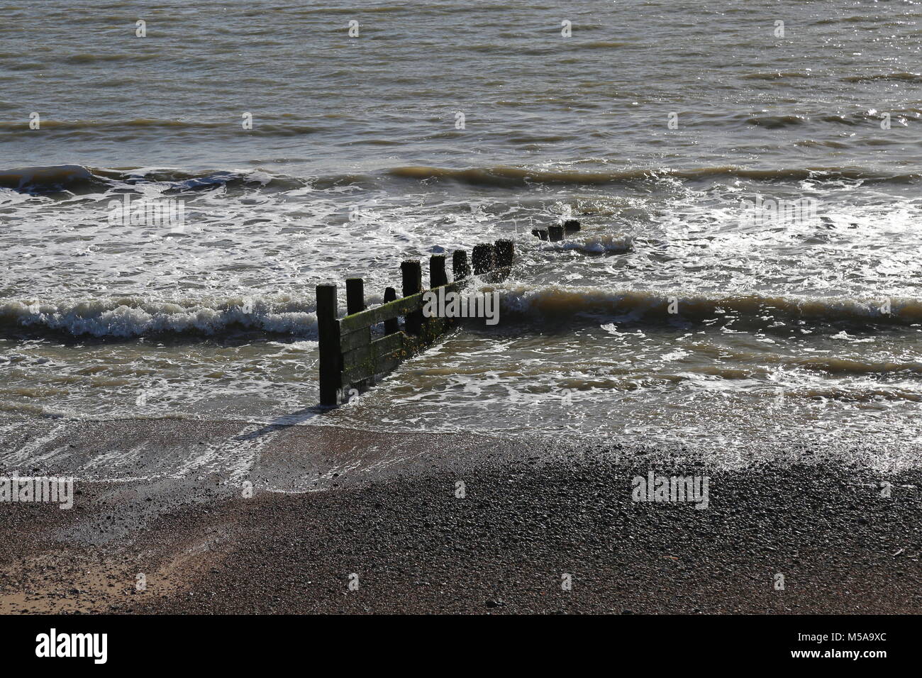 Sea defences, Broomhill Sands, Camber, Rye, East Sussex, England, Great ...