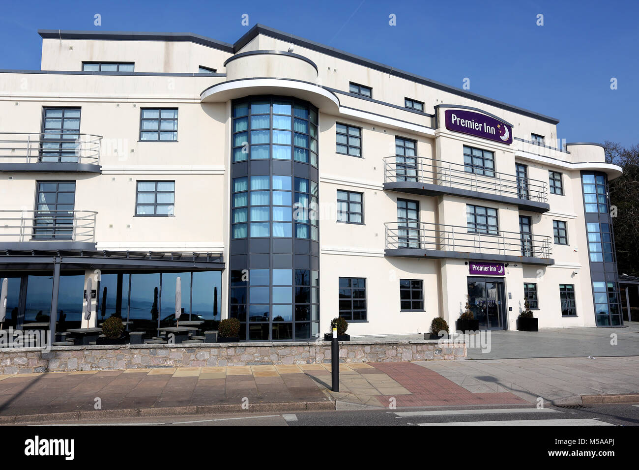 General view of the Premier Inn hotel in Exmouth, Devon Stock Photo - Alamy