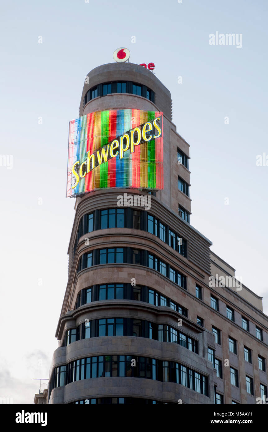 Capitol building. Gran Via, Madrid, Spain Stock Photo - Alamy