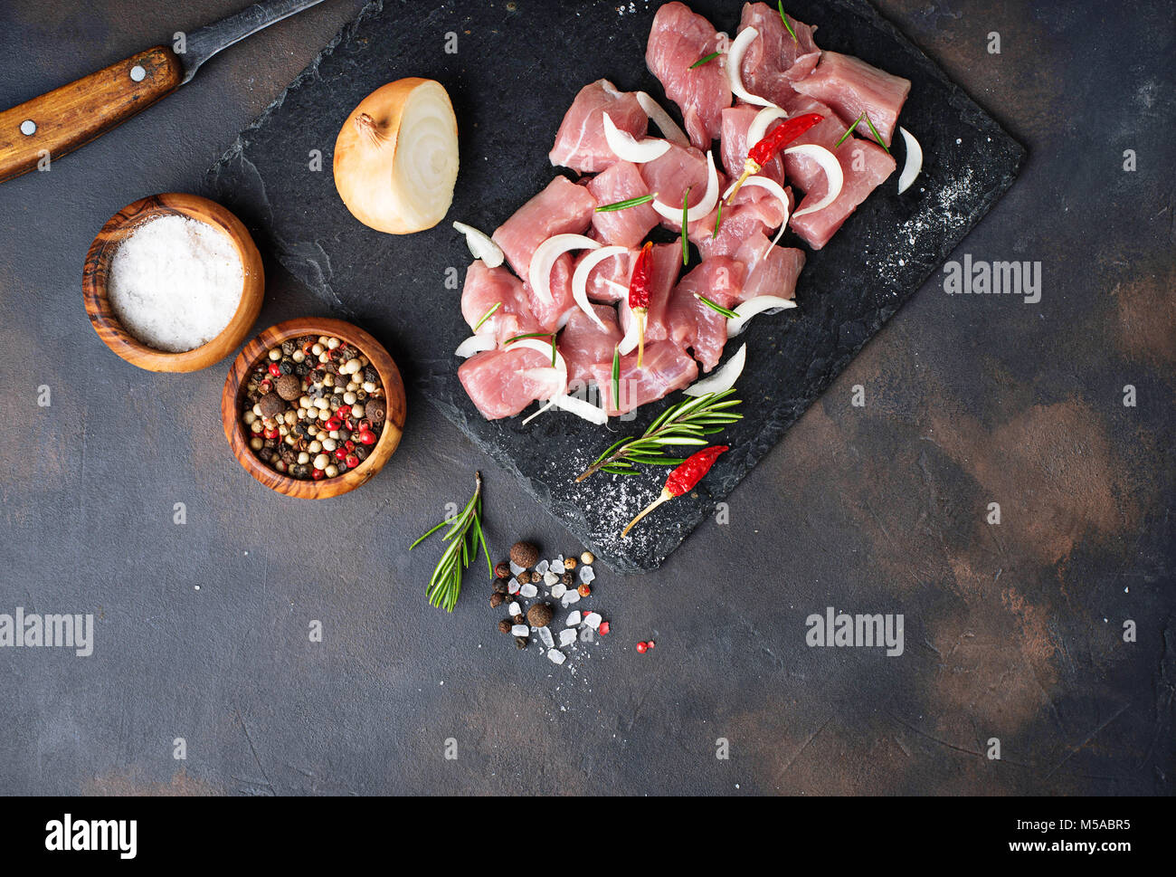 Raw lamb marinated chopped steak hi-res stock photography and images ...