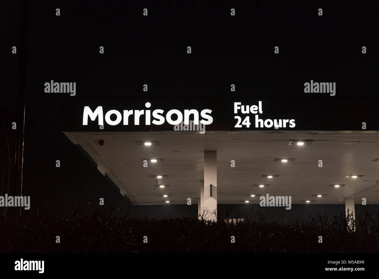 Northampton UK January 21 2018: Morrisons Superstore Gas Station logo ...