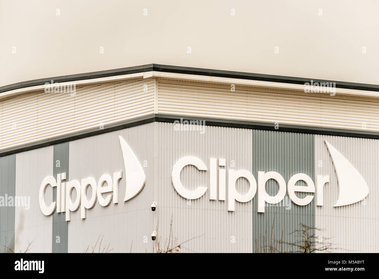 Northampton UK January 23 2018: Clipper Logistics logo sign on ...