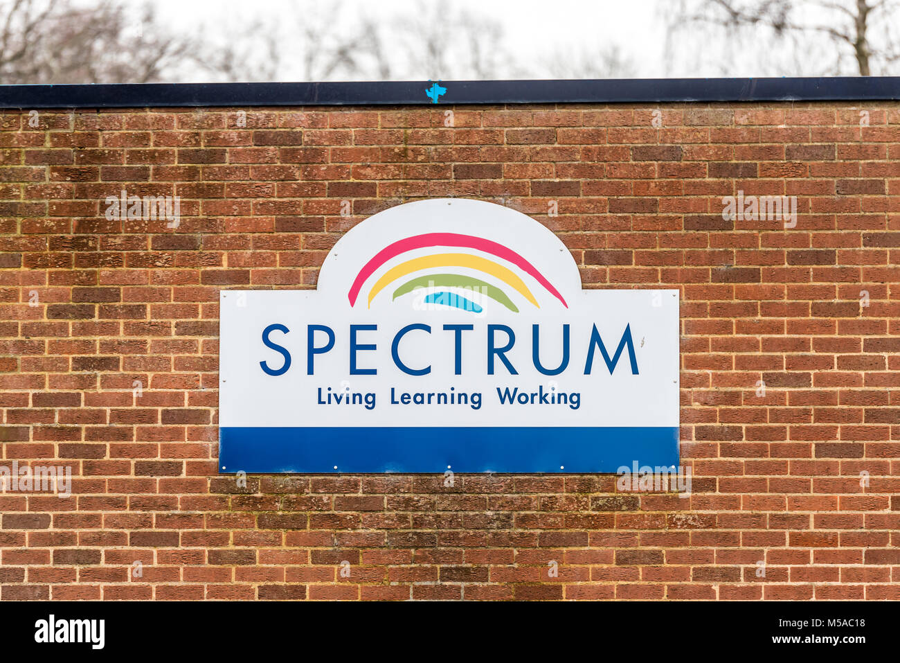 Northampton UK January 13 2018: Spectrum Skills Centre logo sign post ...