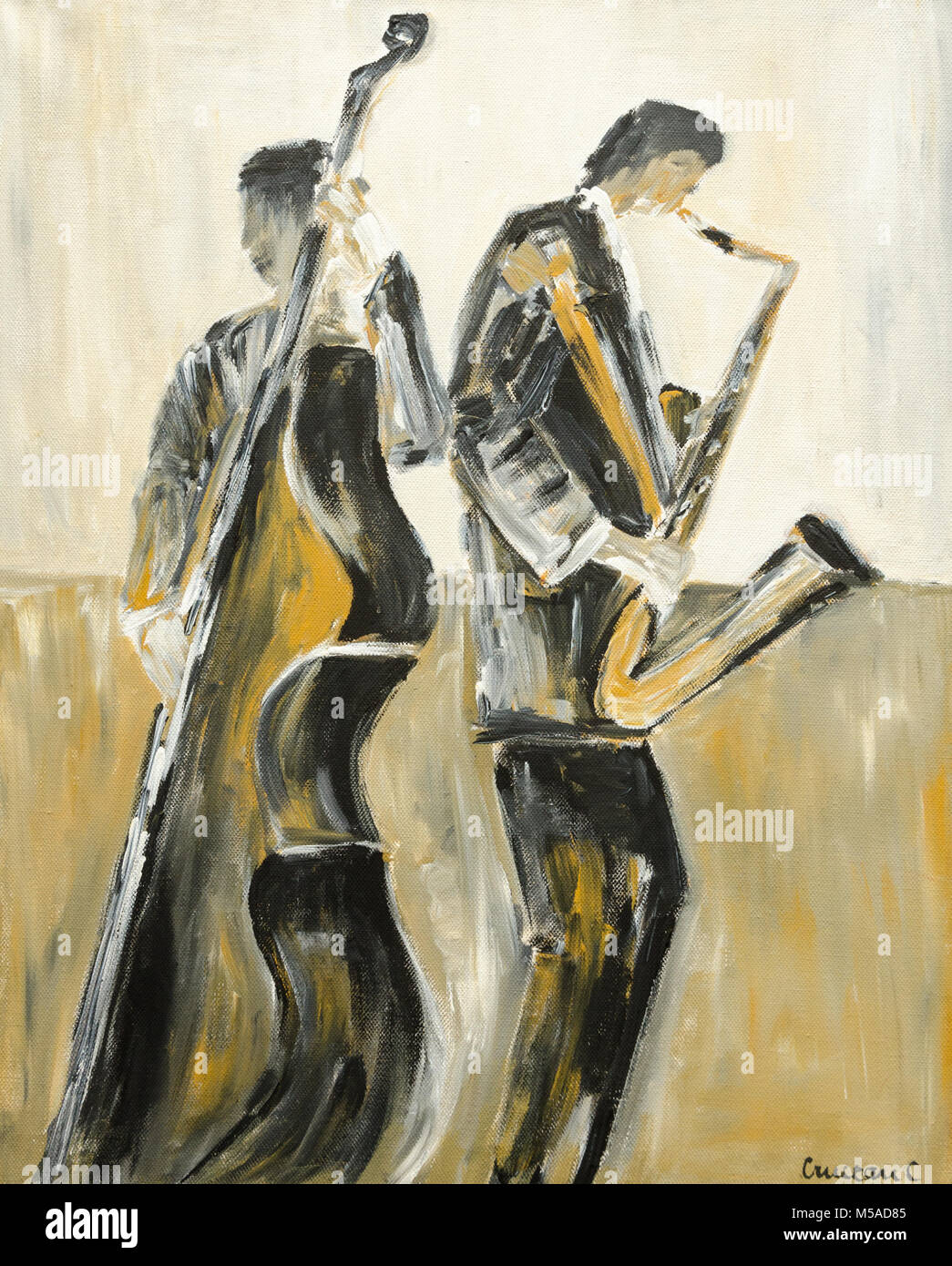 Men singing painting Stock Photo - Alamy