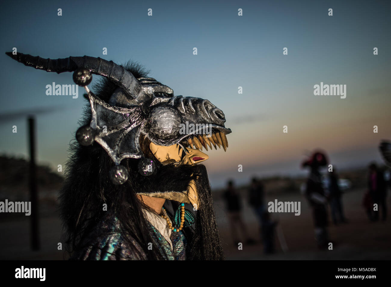 The Pharisees of the Yaqui tribe perform a ritual with masks of strange ...
