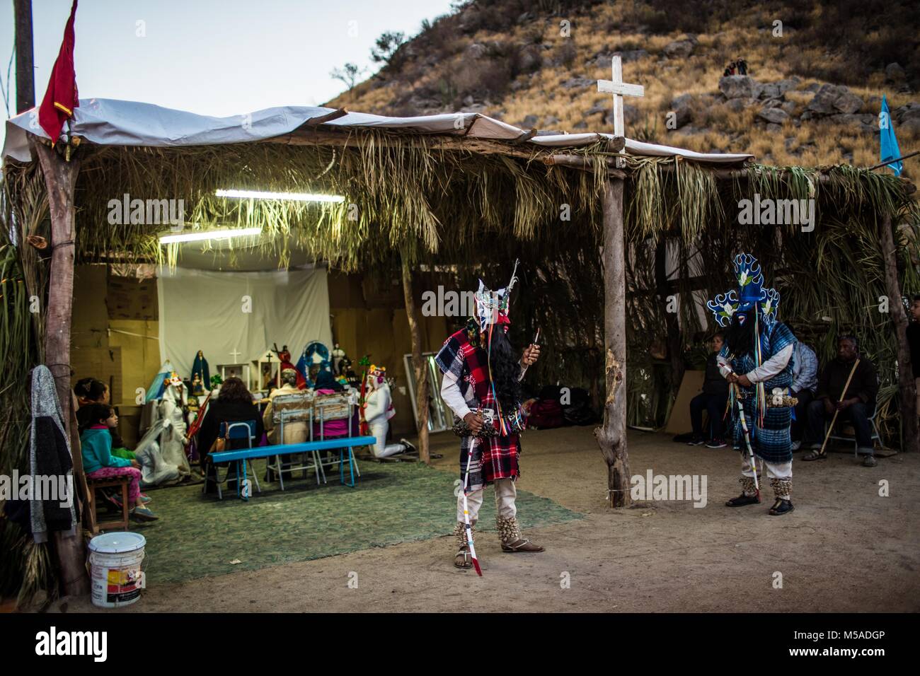 The Pharisees of the Yaqui tribe perform a ritual with masks of strange ...
