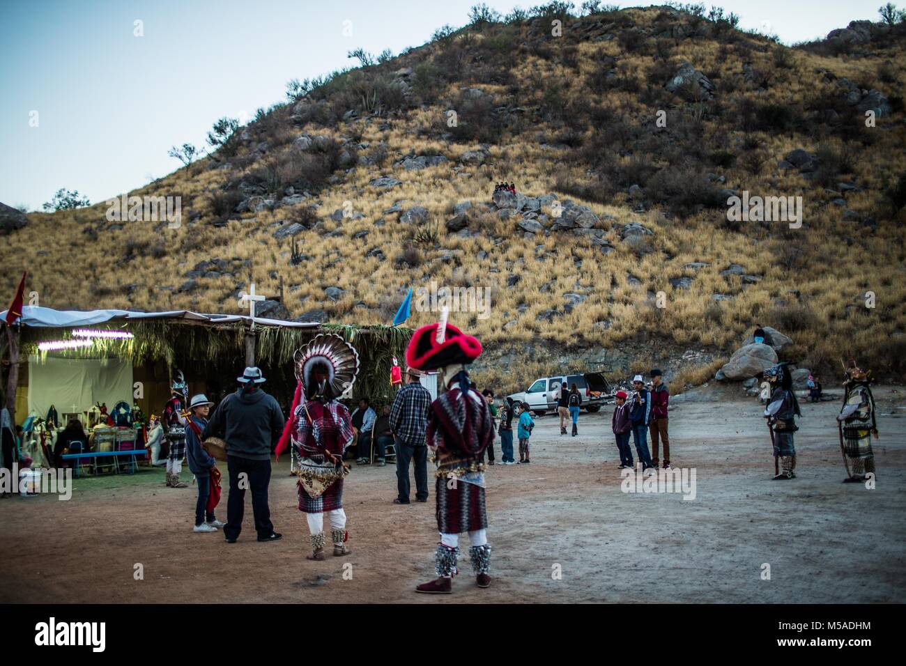 The Pharisees of the Yaqui tribe perform a ritual with masks of strange ...
