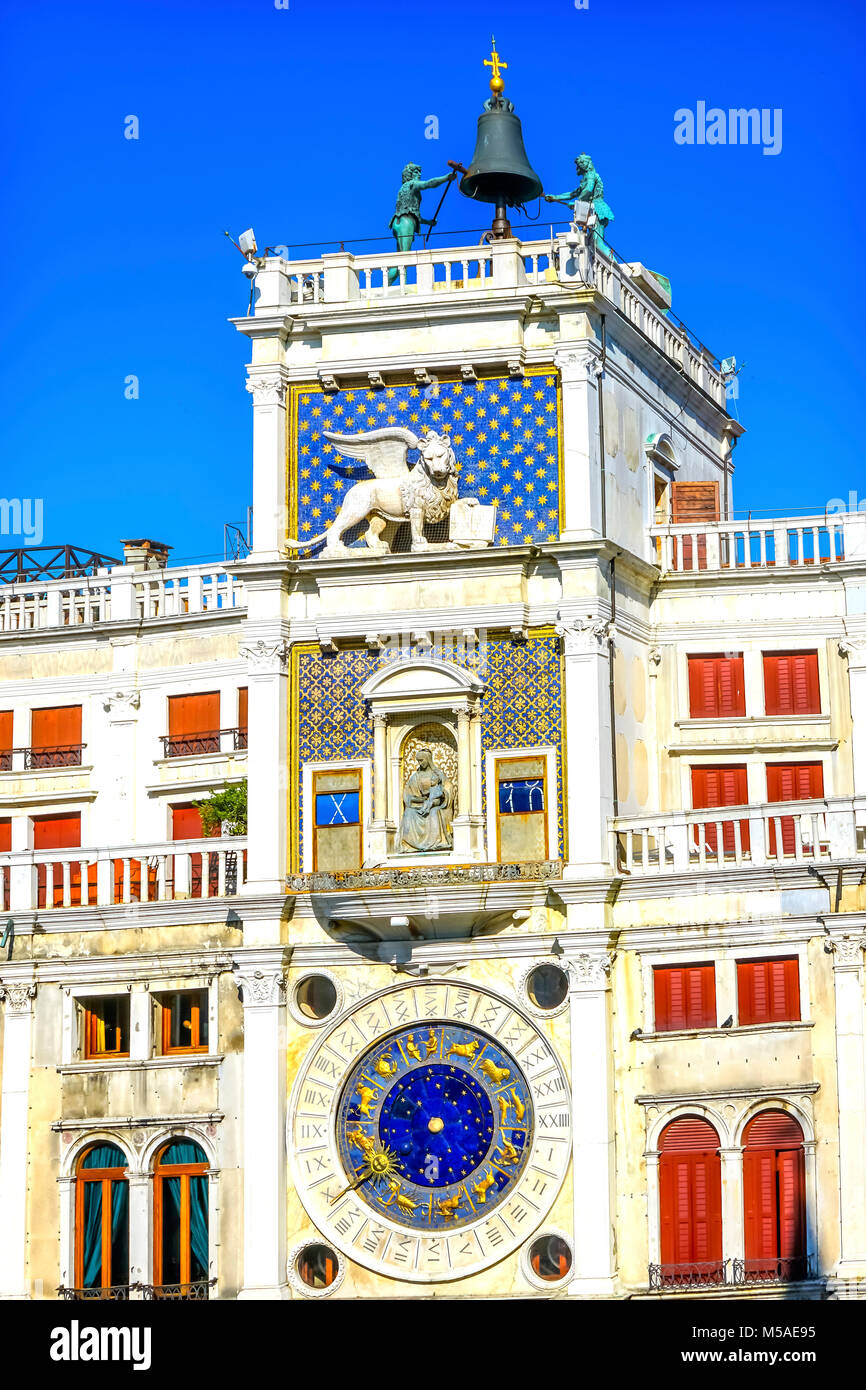 Clock Tower Zodiac Signs Saint Mark's Square Venice Italy. Clock ...