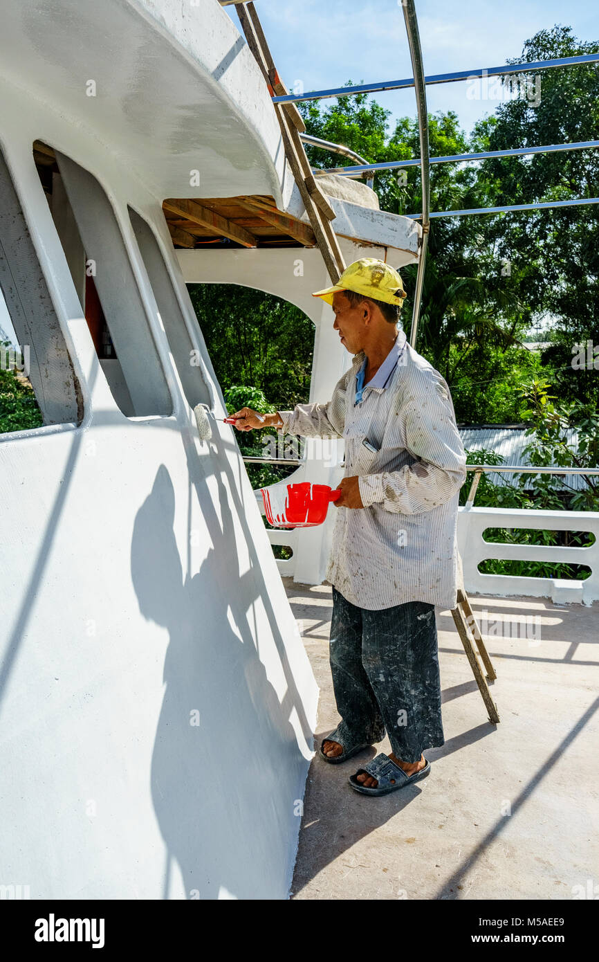 Worker in Shipyard. Shipyard industry ,( ship building) Big ship on ...