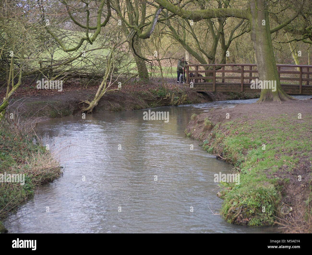 View of the river running through Hubbards Hills Louth Lincolnshire ...