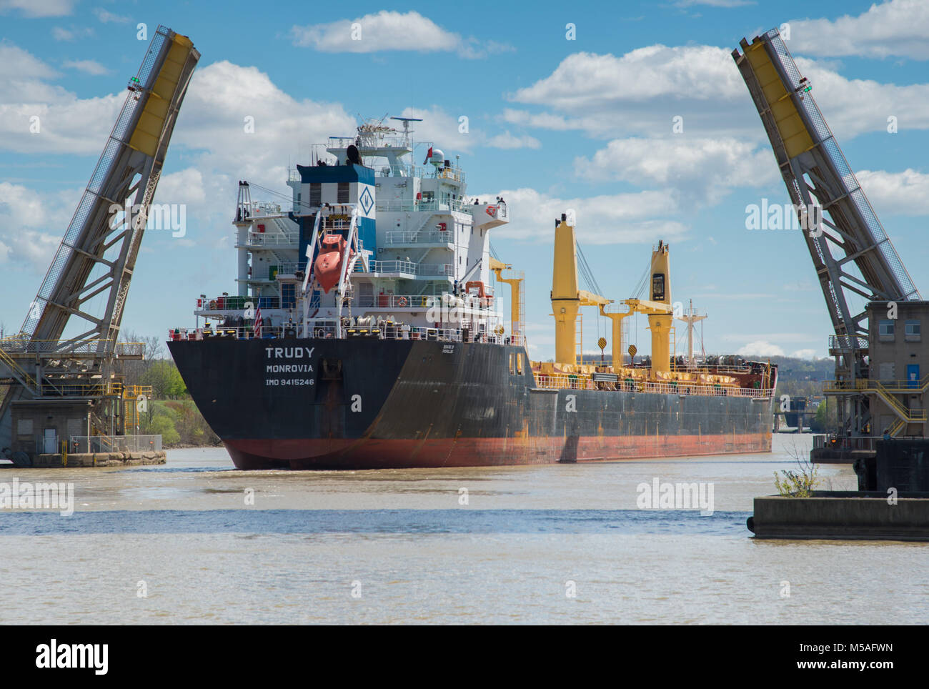 The Trudy General Cargo Ship passing through the Welland Canal Stock ...