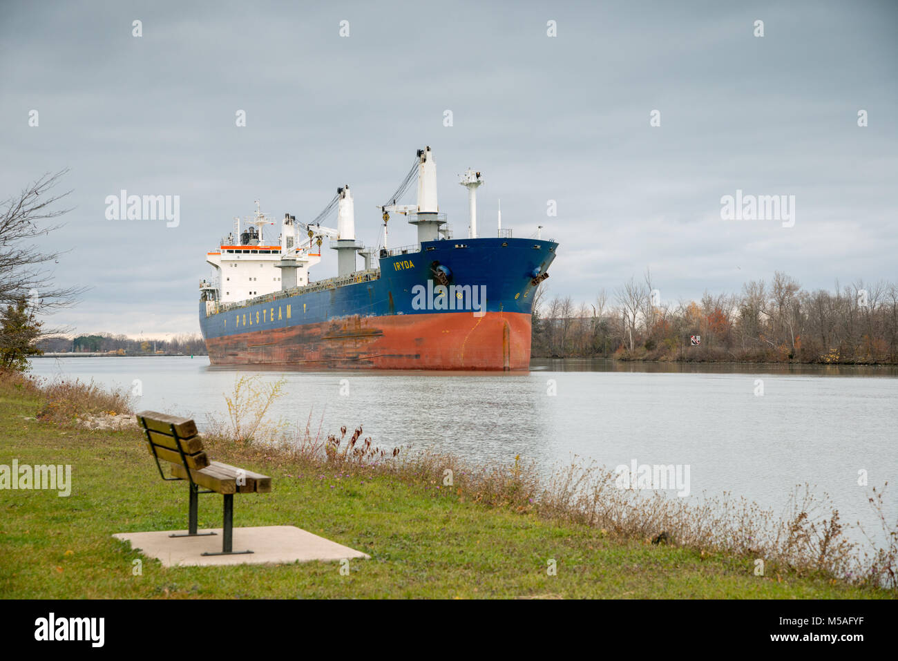 The Polsteam Iryda bulk carrier passing through the Welland Canal Stock ...