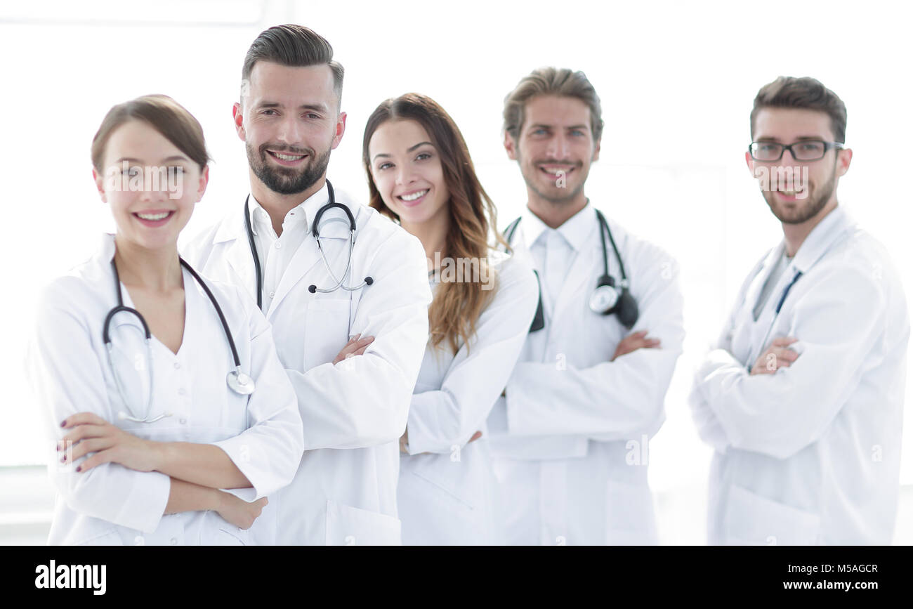 portrait of a successful group of doctors interns Stock Photo - Alamy