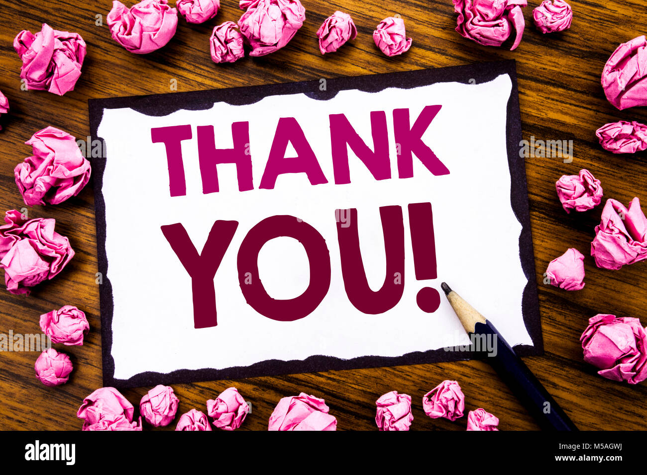 Hand writing text caption inspiration showing Thank You. Business ...