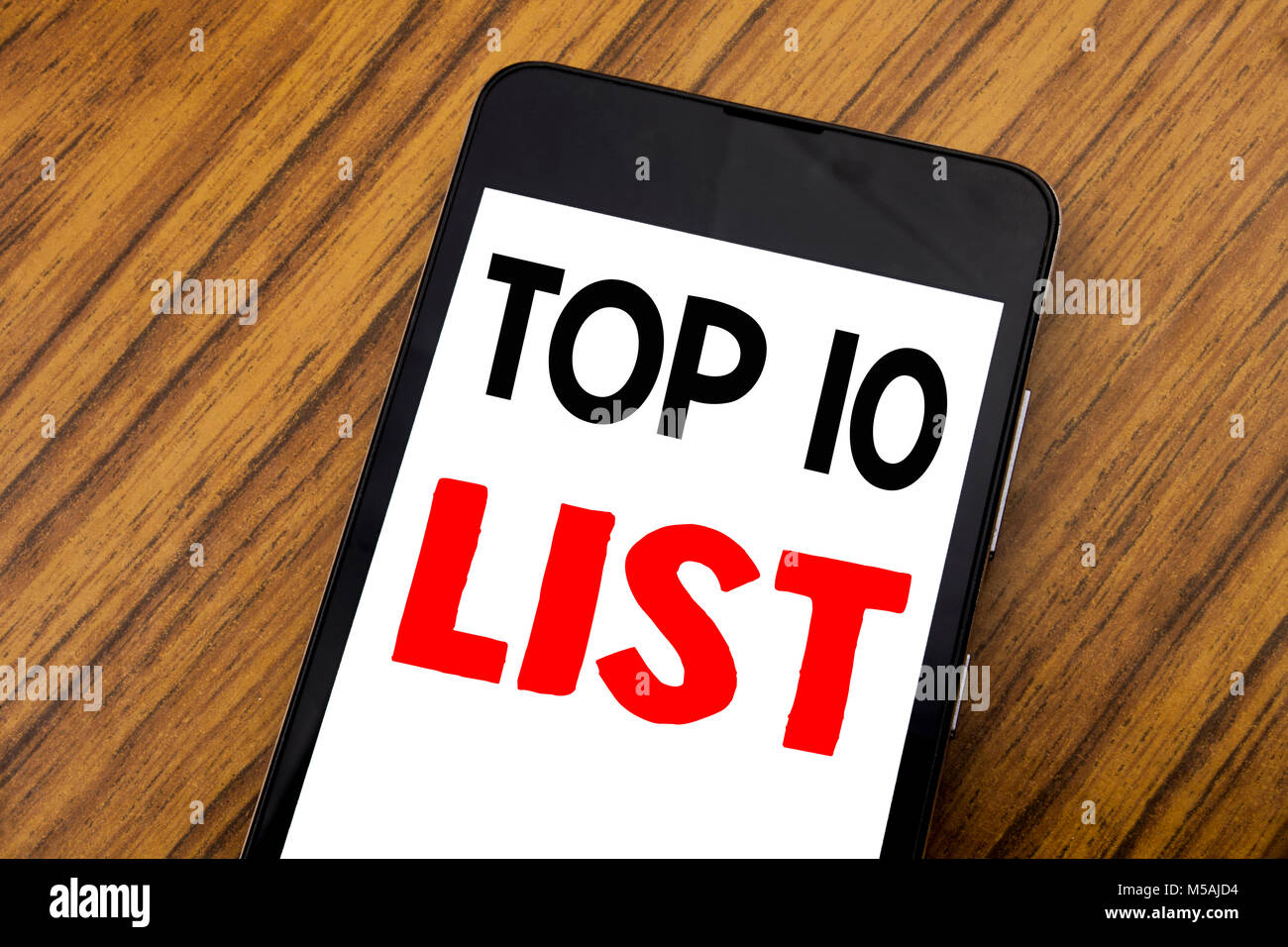 Word, writing handwriting Top 10 Ten List. Business concept for Success ...