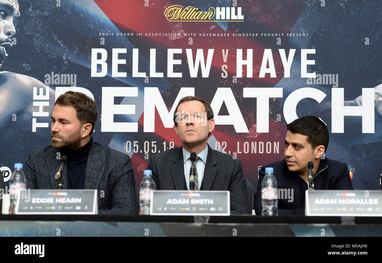 (From left to right) promoter Eddie Hearn, Sky Sports head of boxing ...