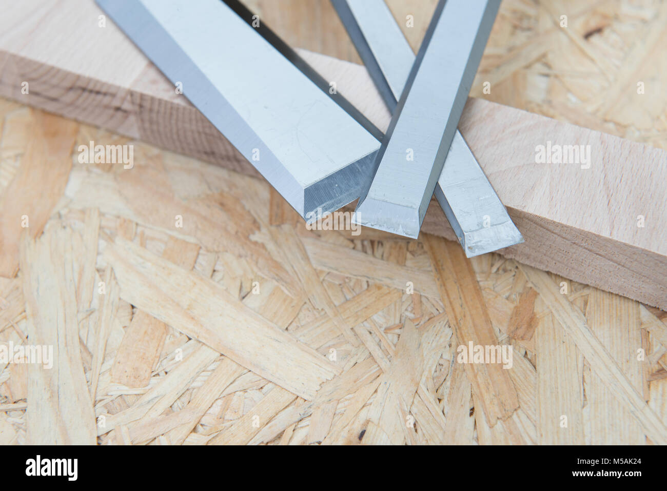 A professional chisel on a wooden background, with room for text Stock ...