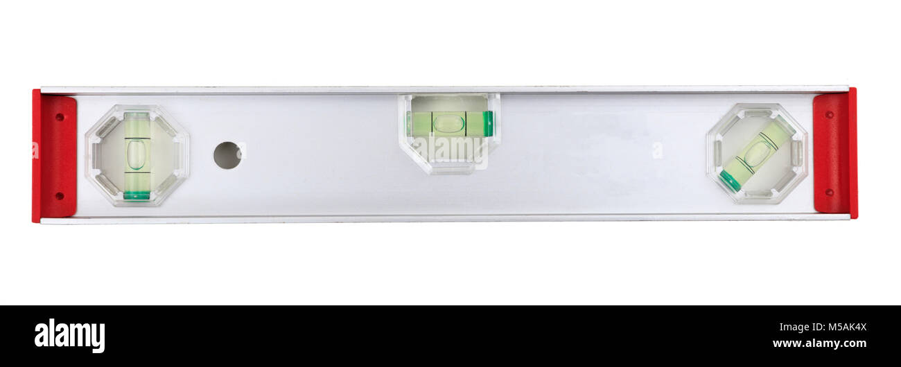 Metal spirit level isolated on white background, top view Stock Photo ...