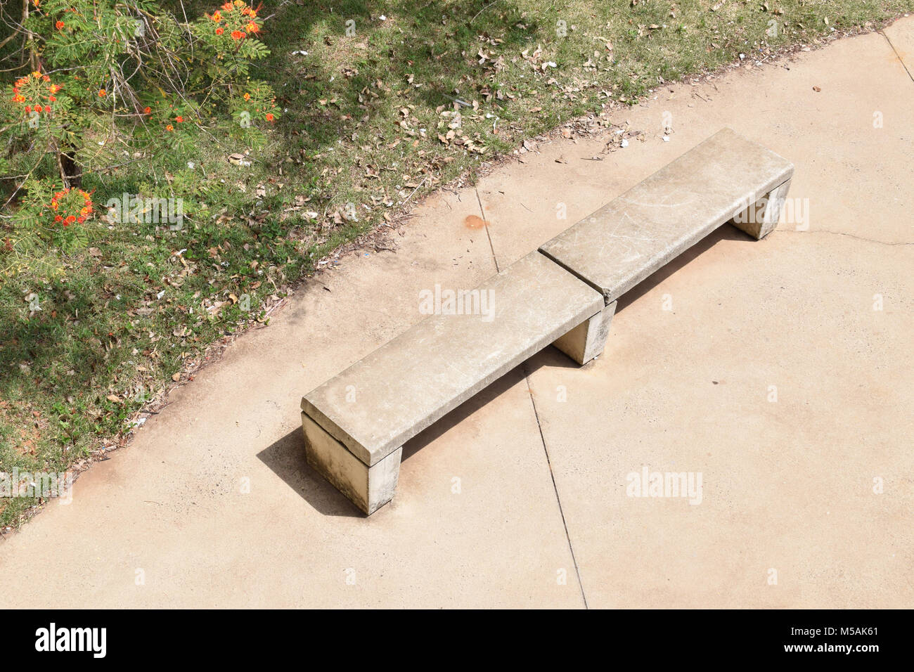 Park benches viewed from above Stock Photo - Alamy