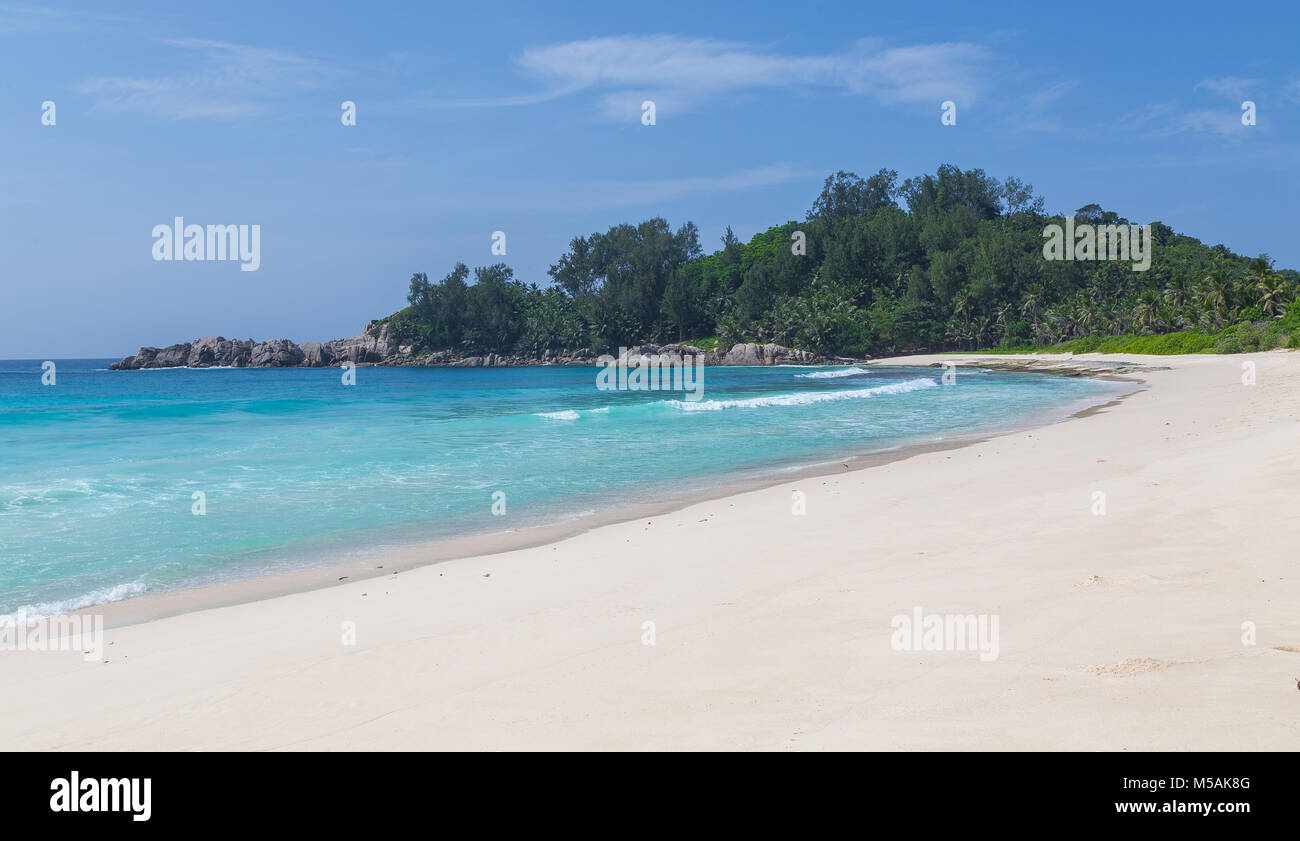 Police Bay sandy beach on Mahe Seychelles Stock Photo - Alamy
