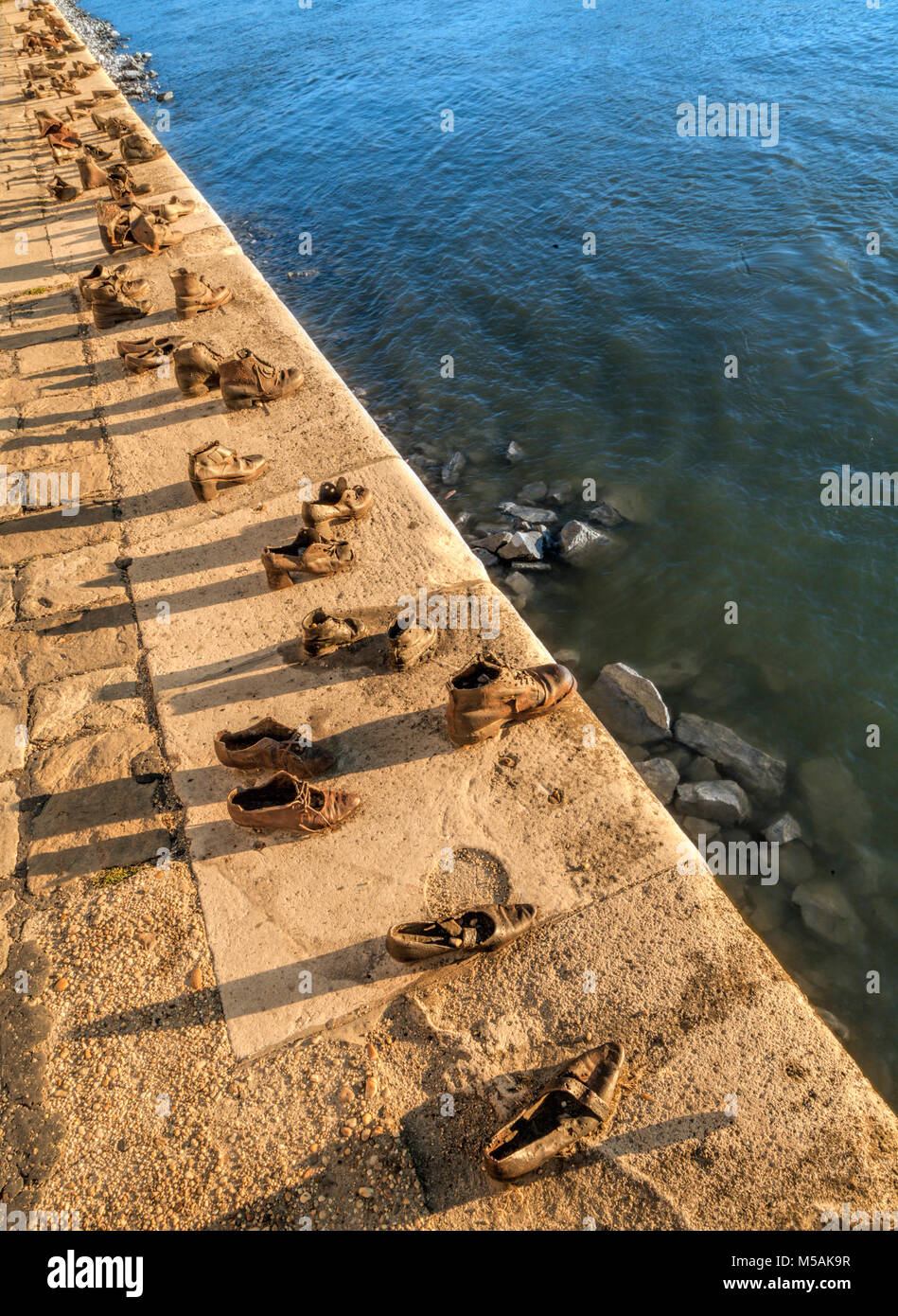 Shoes on the Danube Bank. Danube Holocaust memorial Stock Photo - Alamy
