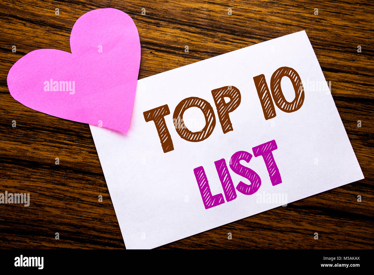 Conceptual hand writing text showing Top 10 Ten List. Concept for ...