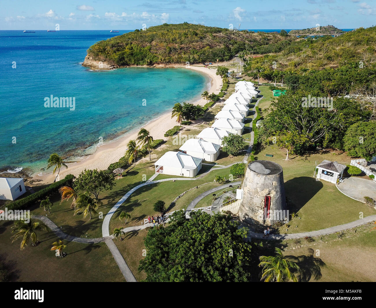 Old Sugar Mill, Hawksbill Beach Resort, Antigua Stock Photo - Alamy