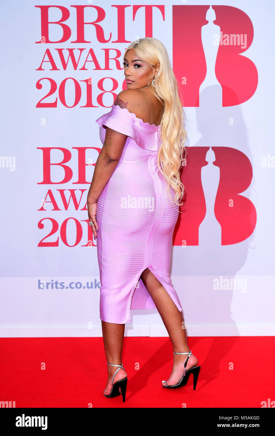 Stefflon Don attending the Brit Awards at the O2 Arena, London Stock ...
