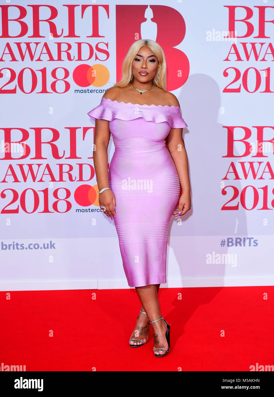 Stefflon Don attending the Brit Awards at the O2 Arena, London Stock ...