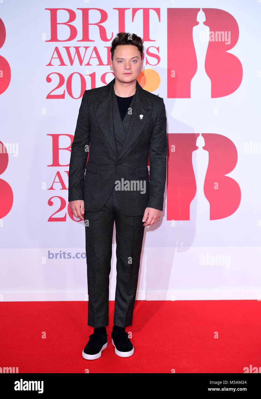 Conor Maynard attending the Brit Awards at the O2 Arena, London Stock ...