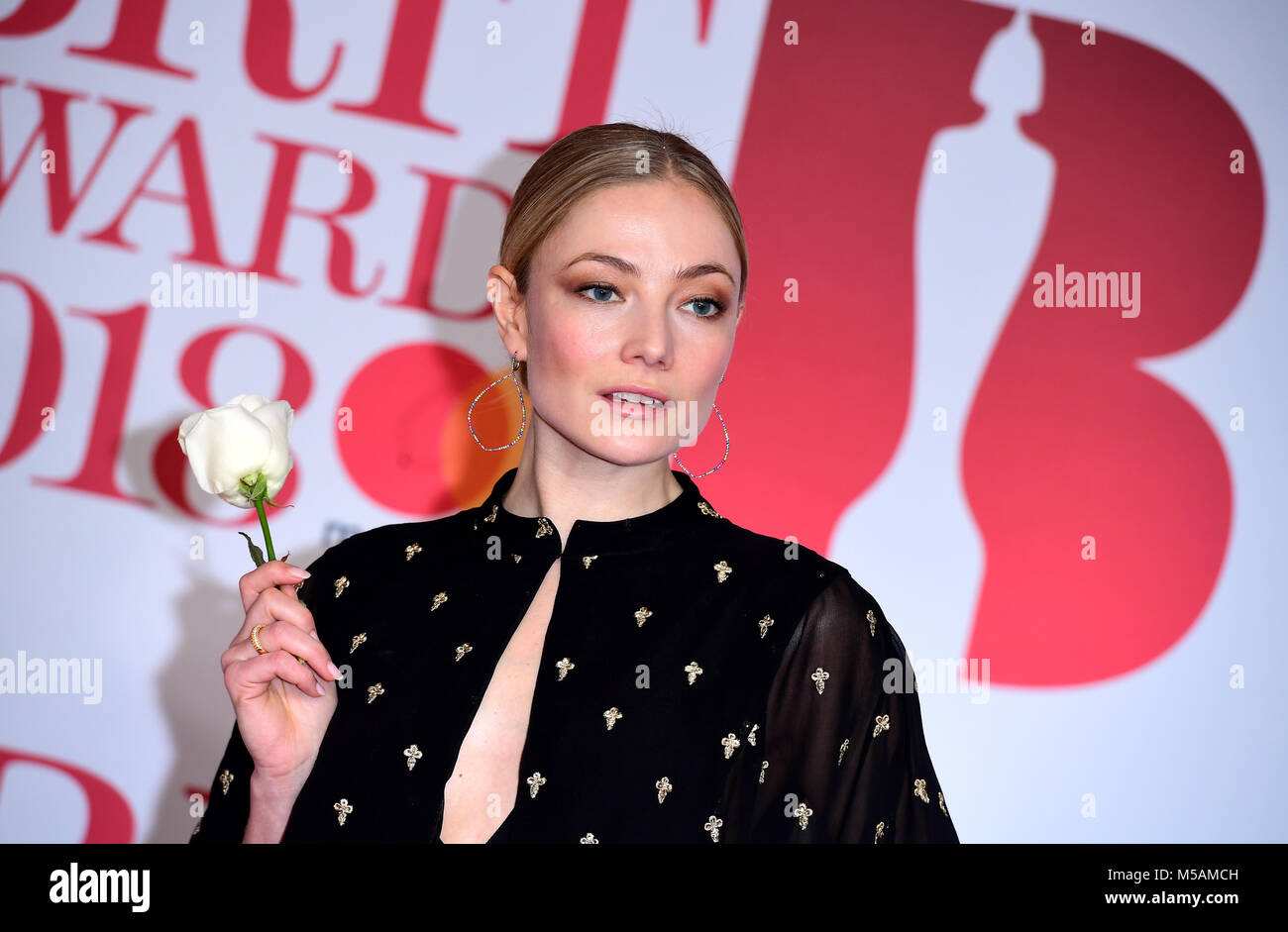 Clara Paget attending the Brit Awards at the O2 Arena, London Stock ...
