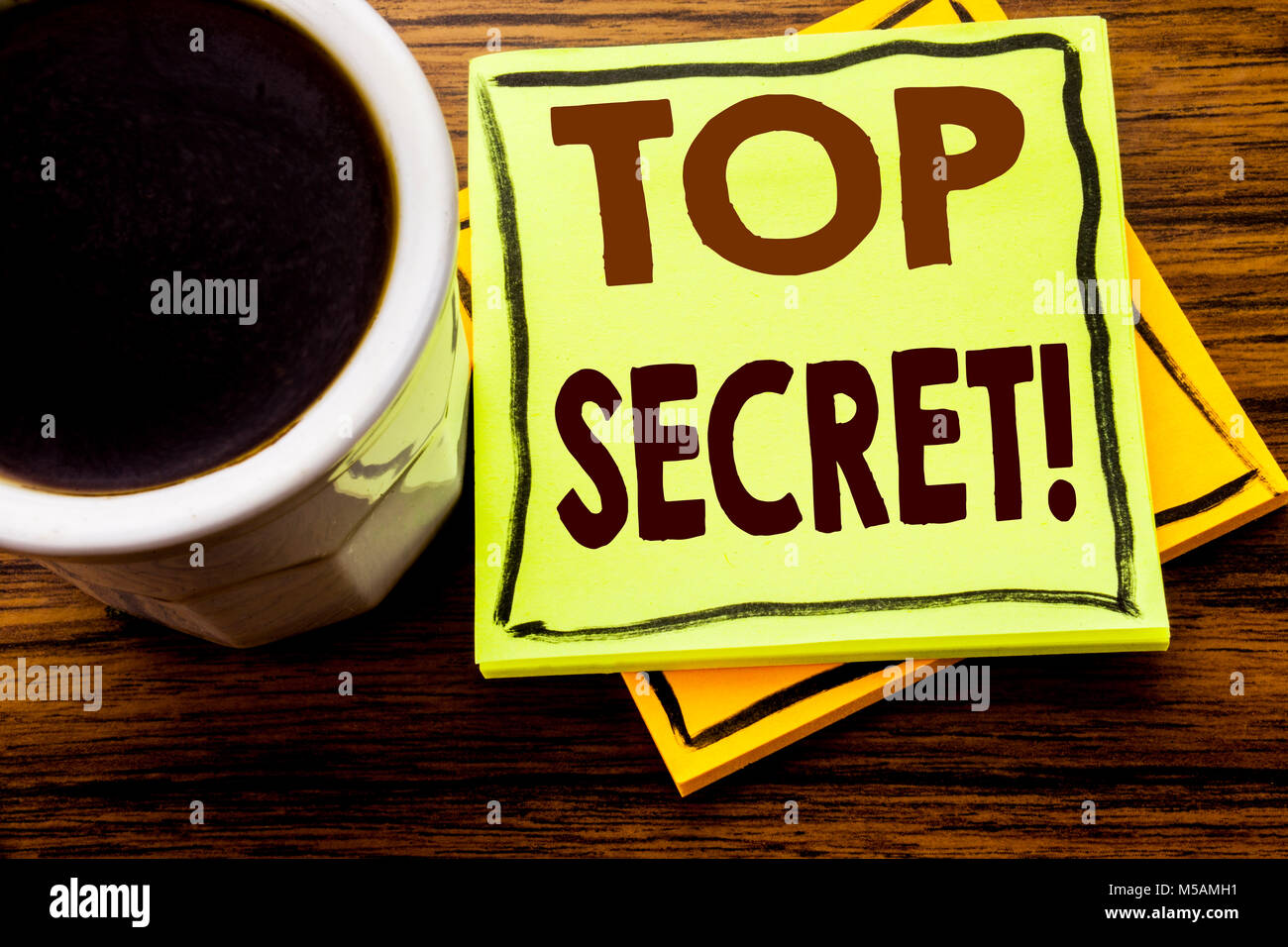 Handwritten text showing Top Secret. Business concept for Military Top ...