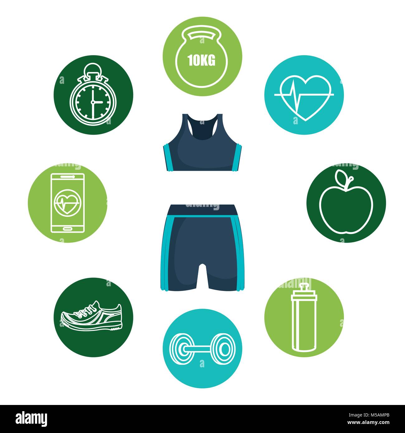 fitness and gym set icons Stock Vector Image & Art - Alamy