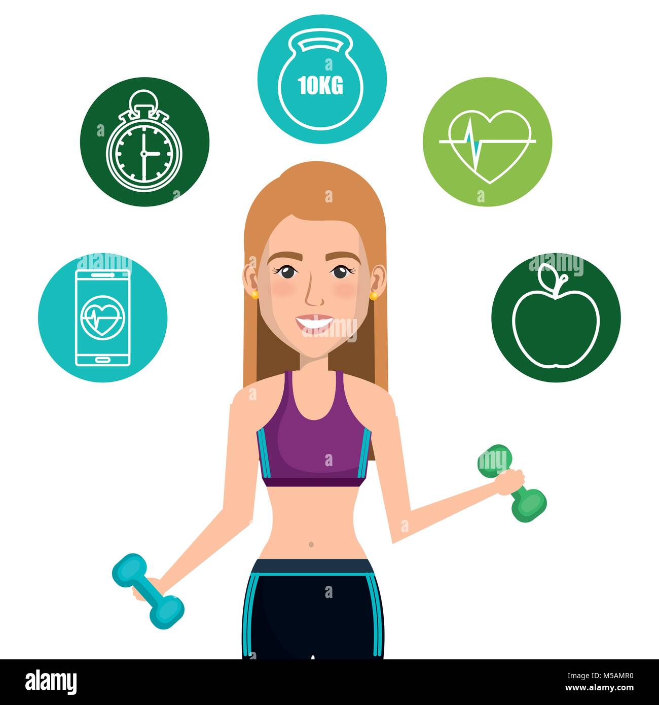 female athlete with fitness icons Stock Vector Image & Art - Alamy