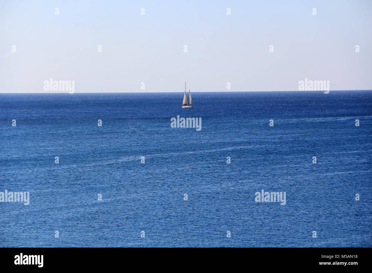 Image of calm breeze ocean and white yacht Stock Photo - Alamy