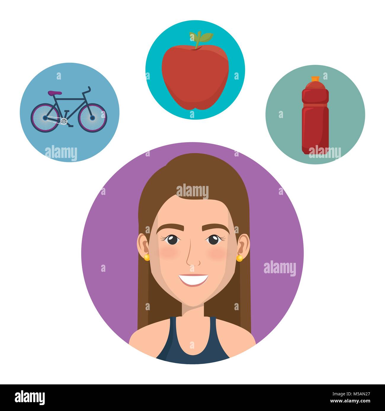 female athlete with fitness icons Stock Vector Image & Art - Alamy