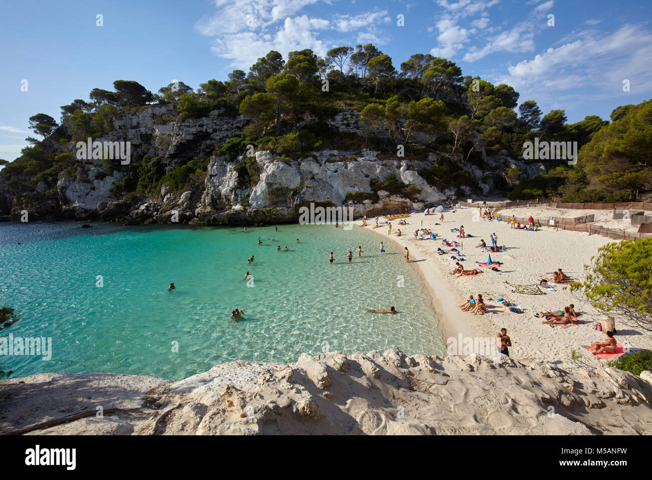 Elevated view of Cala Macarelleta in Menorca,Balearic Islands, Spain ...