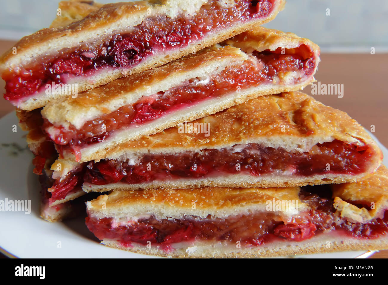 Image of Russian Traditional handmade ruddy pie Stock Photo - Alamy