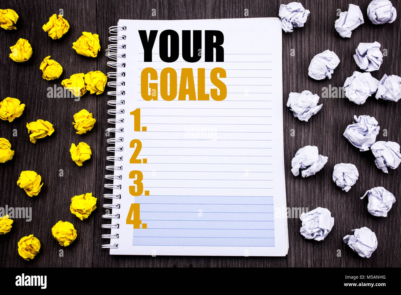 Conceptual hand writing text caption showing Your Golas. Business ...