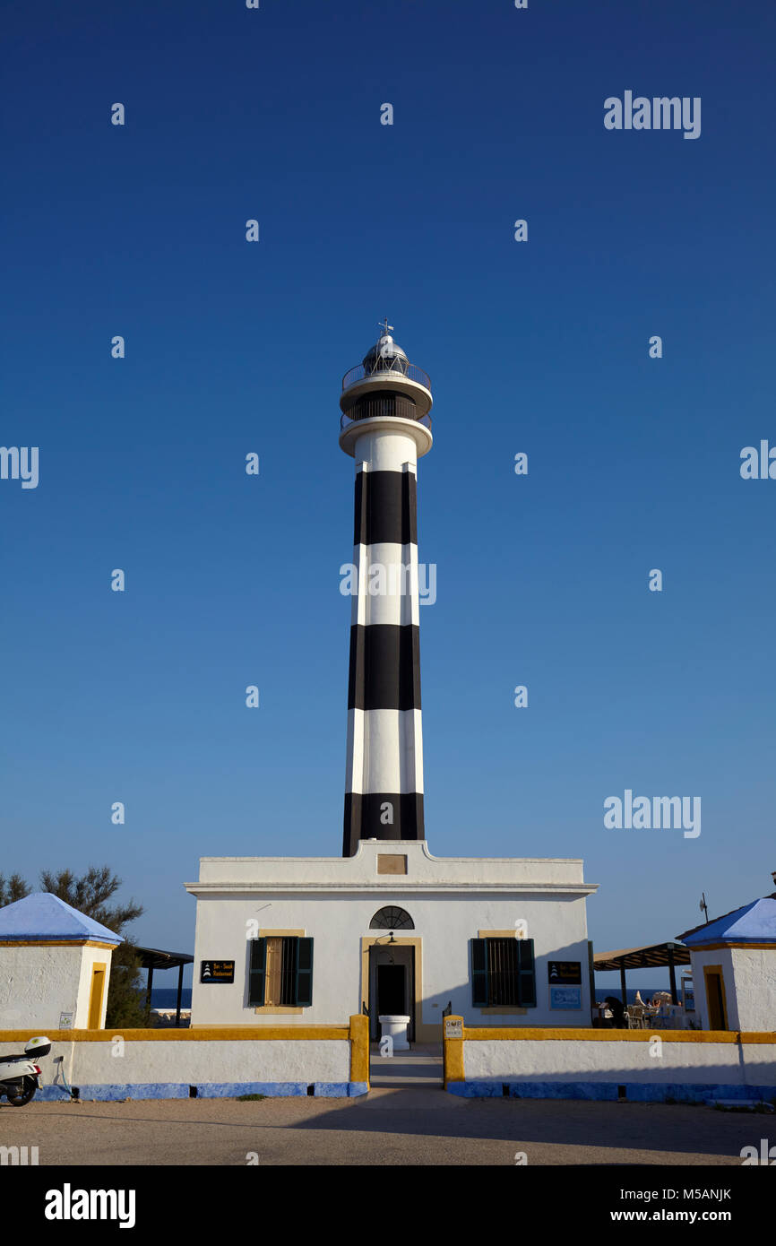Cap d'Artrutx Lighthouse, located in the extreme south-western point of ...