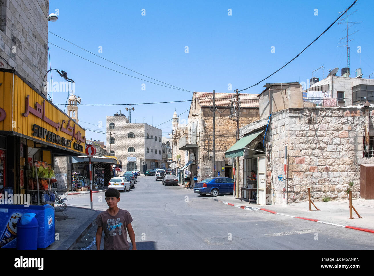 RAMALLAH, ISRAEL - AUGUST 07, 2010: Horizontal picture of normal street ...