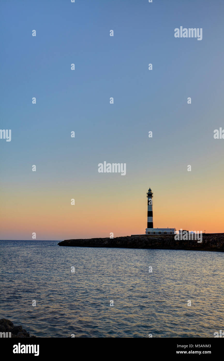 Cap d'Artrutx Lighthouse, located in the extreme south-western point of ...