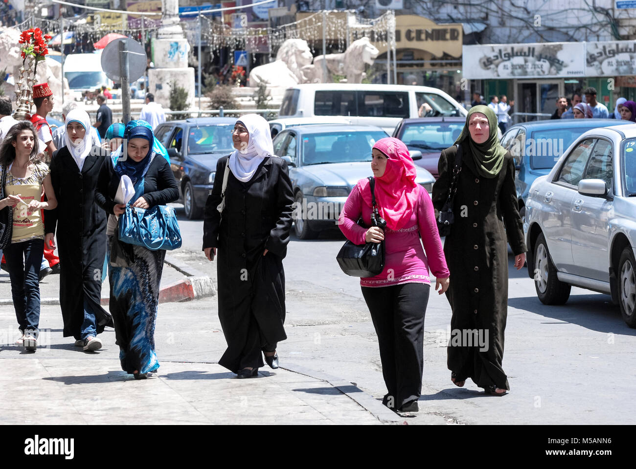 RAMALLAH, ISRAEL - AUGUST 07, 2010: Horizontal picture of muslim women ...