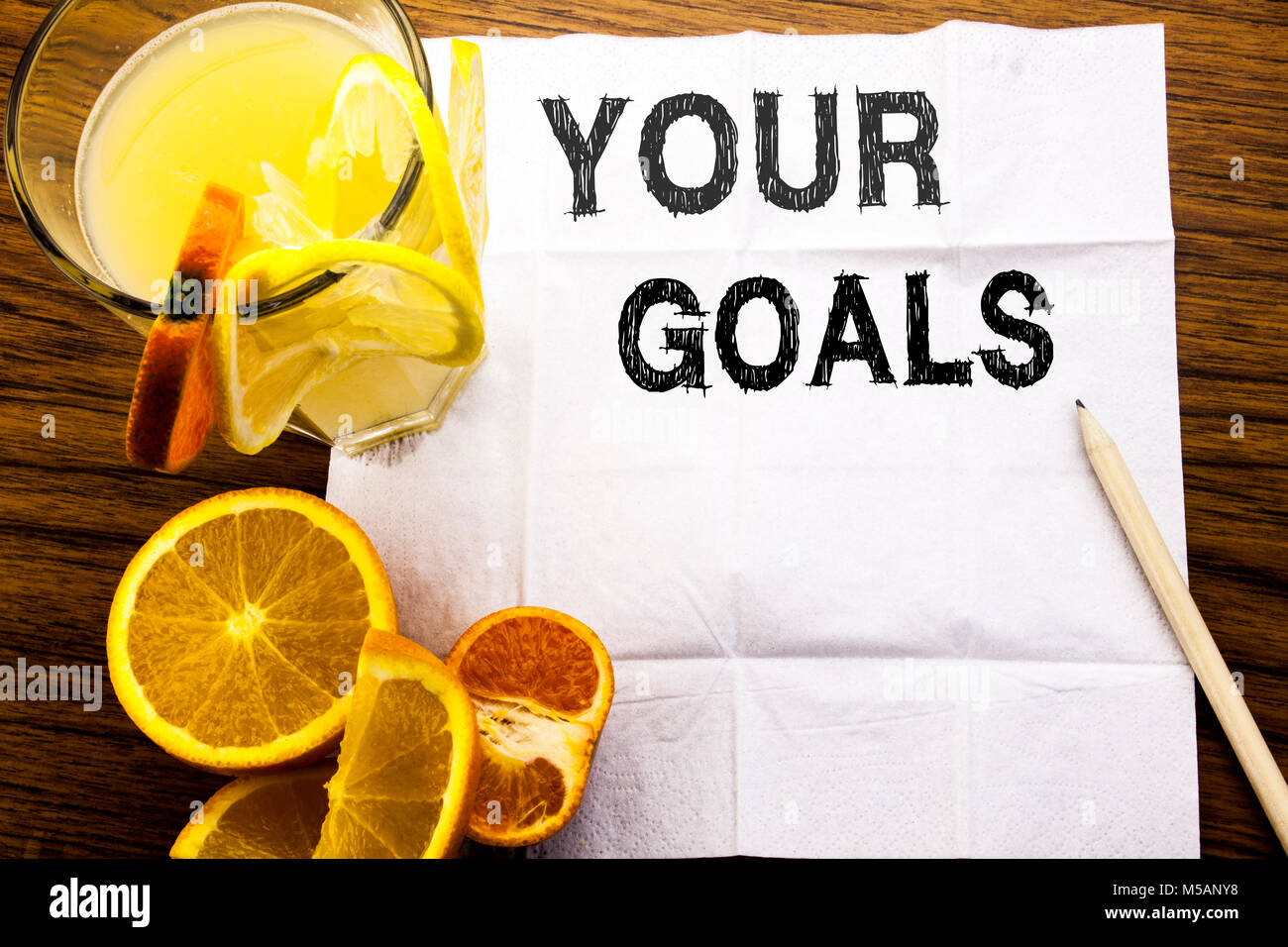 Conceptual text caption showing Your Golas. Concept for Goal ...