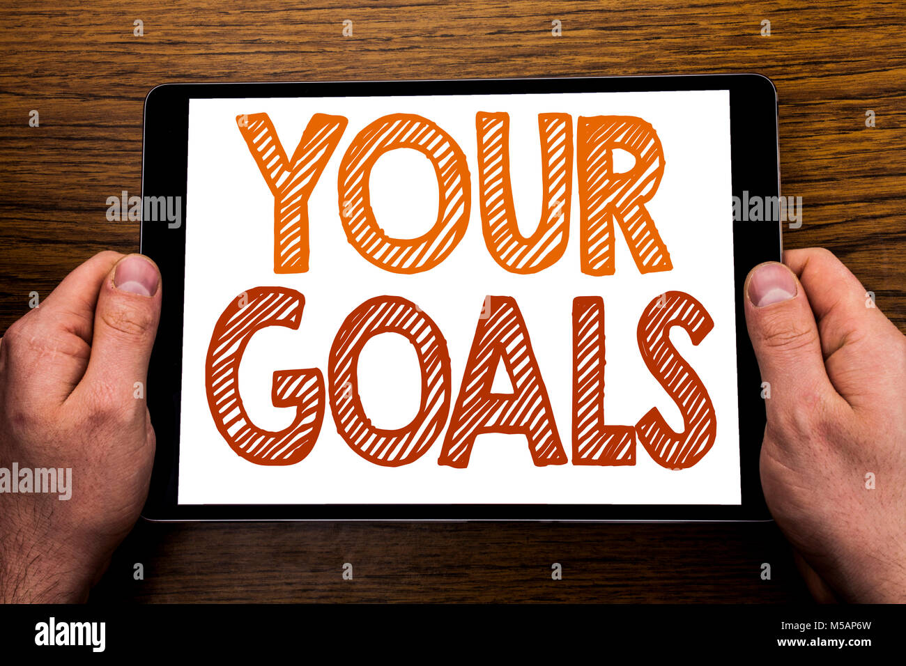 Hand writing text caption Your Golas. Business concept for Goal ...