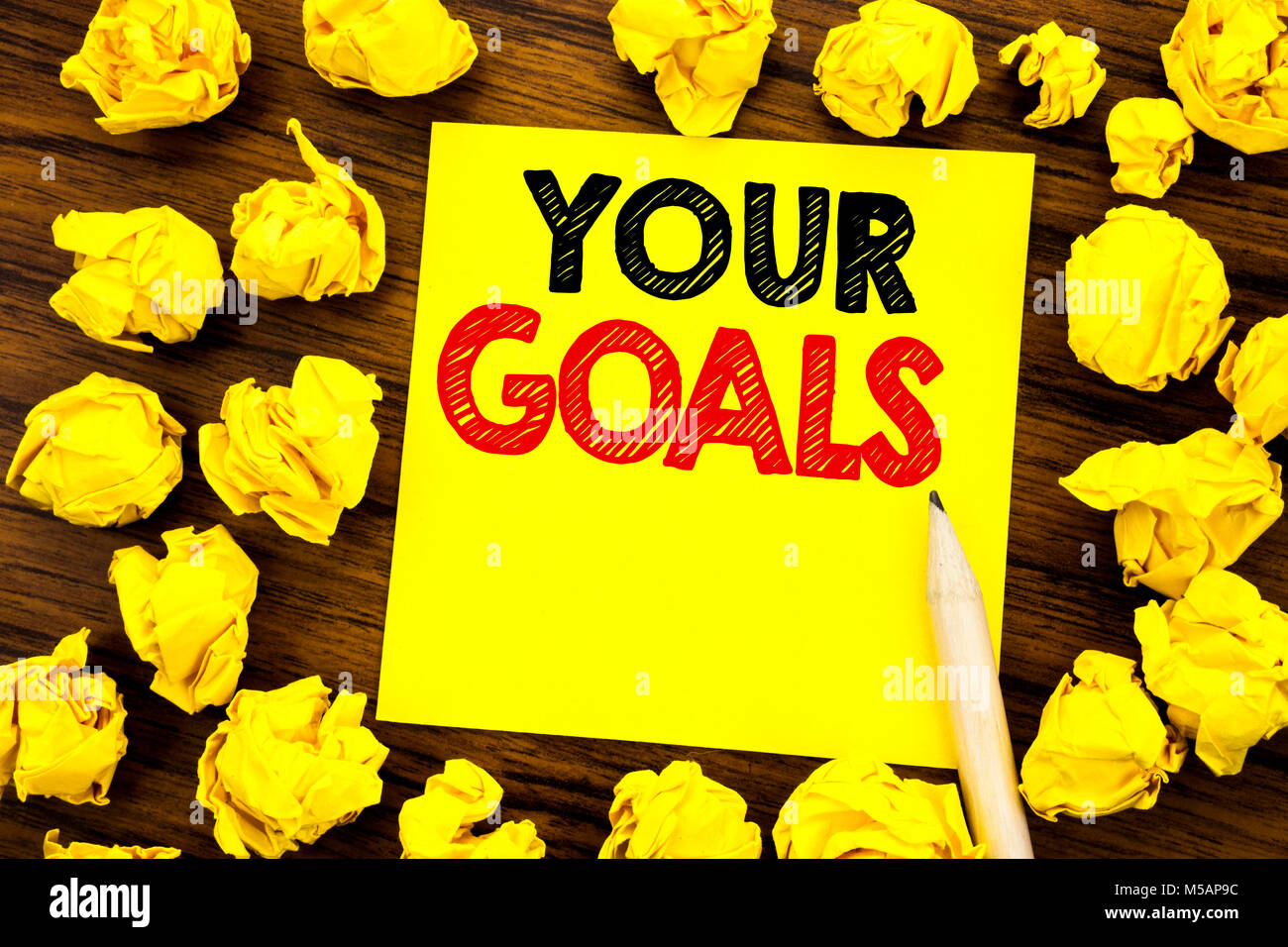 Writing text showing Your Golas. Business concept for Goal Achievement ...