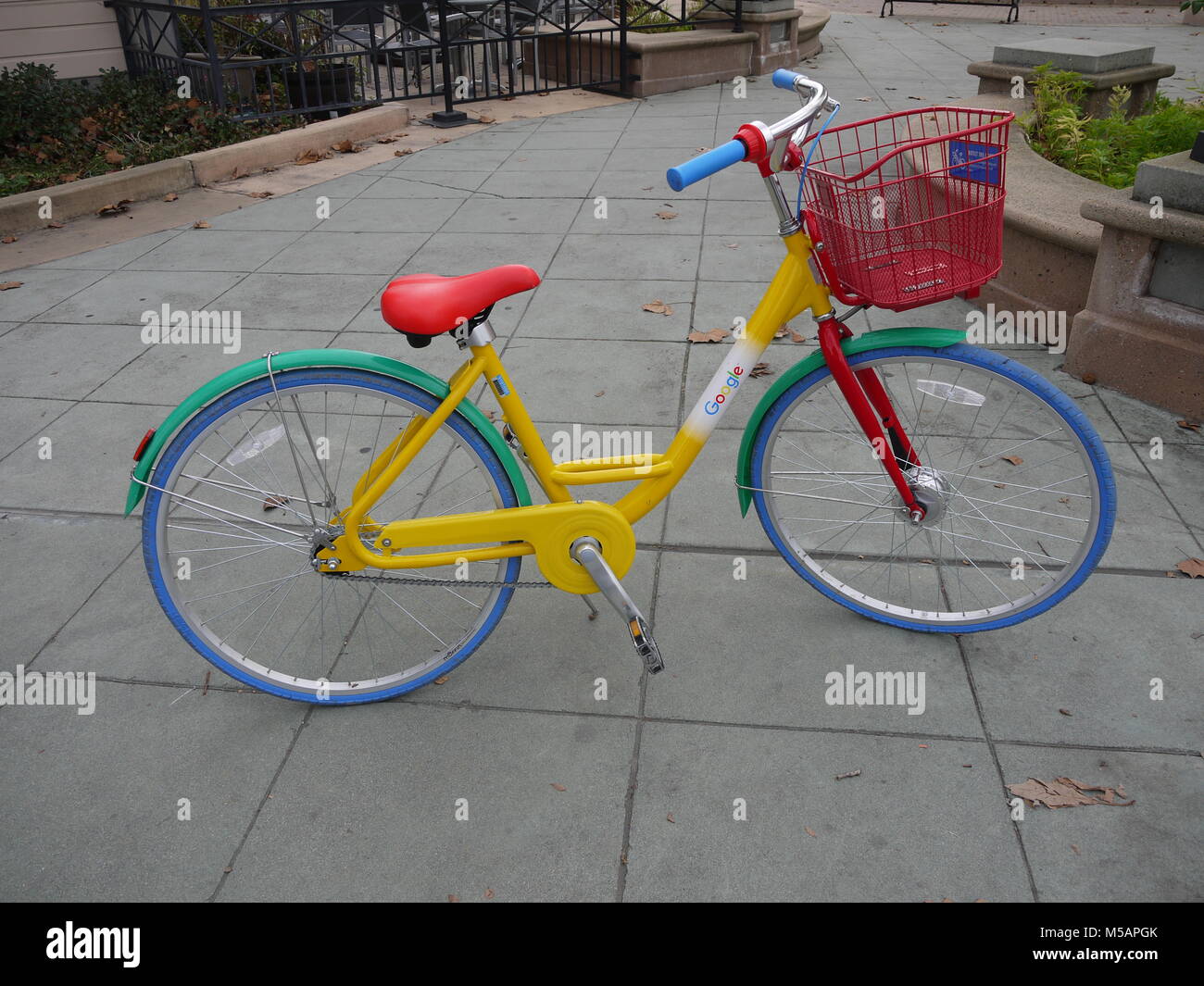 Google bike available in the streets of Mountain View, in Silicon ...