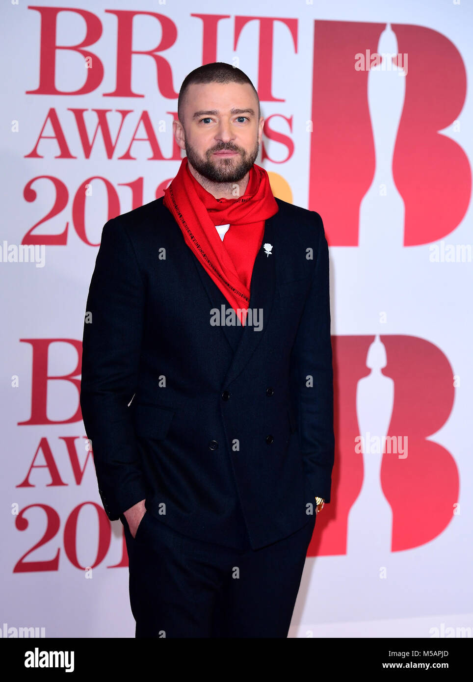 Justin Timberlake attending the Brit Awards at the O2 Arena, London ...